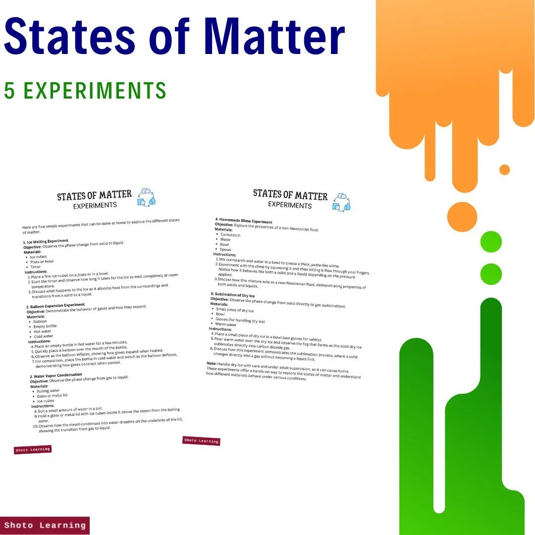 States of Matter Poster & Worksheet | Free for Kids