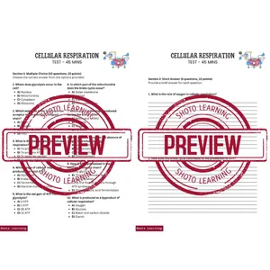 Cellular Respiration Label Worksheet | Word Box & Answer Key