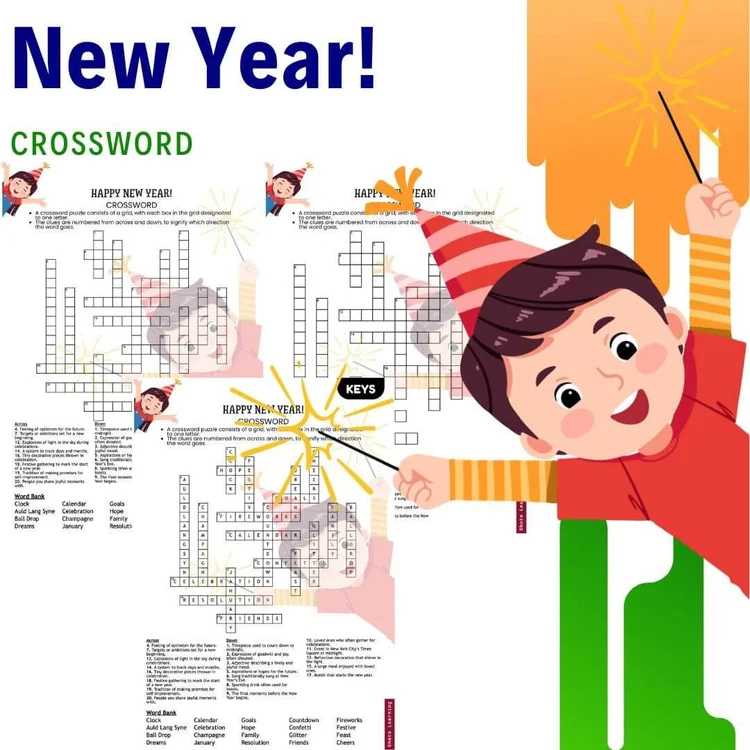 Fun New Year Missing Letter Worksheets – Perfect for Kids!
