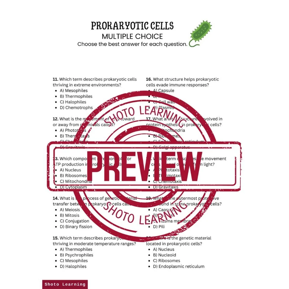 Prokaryotic Cell Q&A Mastery: 20 Questions & Answers