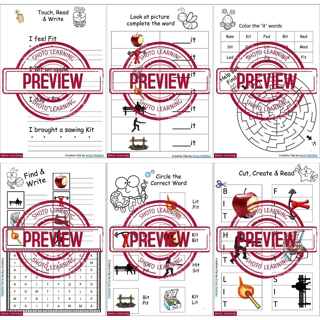 ET Word Family CVC Blend Worksheets – Reading & Writing