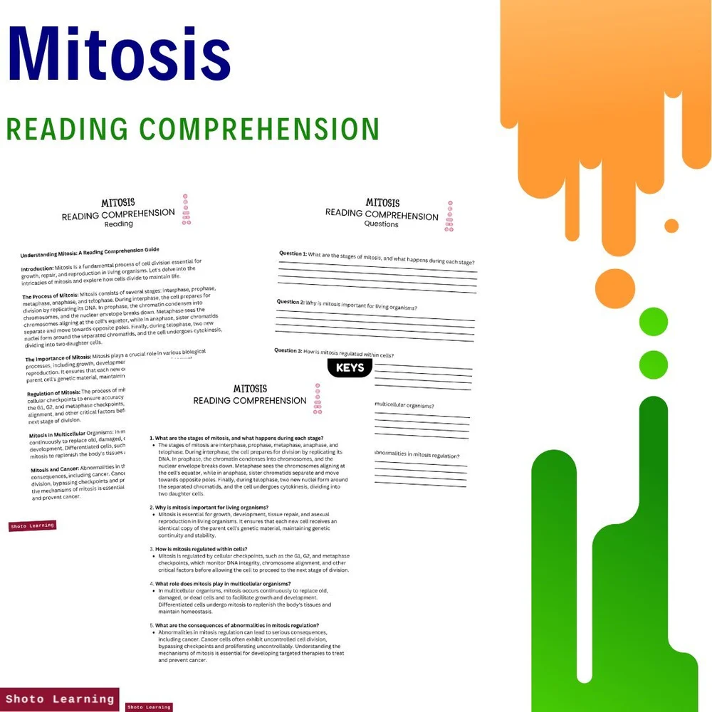 Mitosis Quest: Engaging Word Search Puzzle Worksheet for Students
