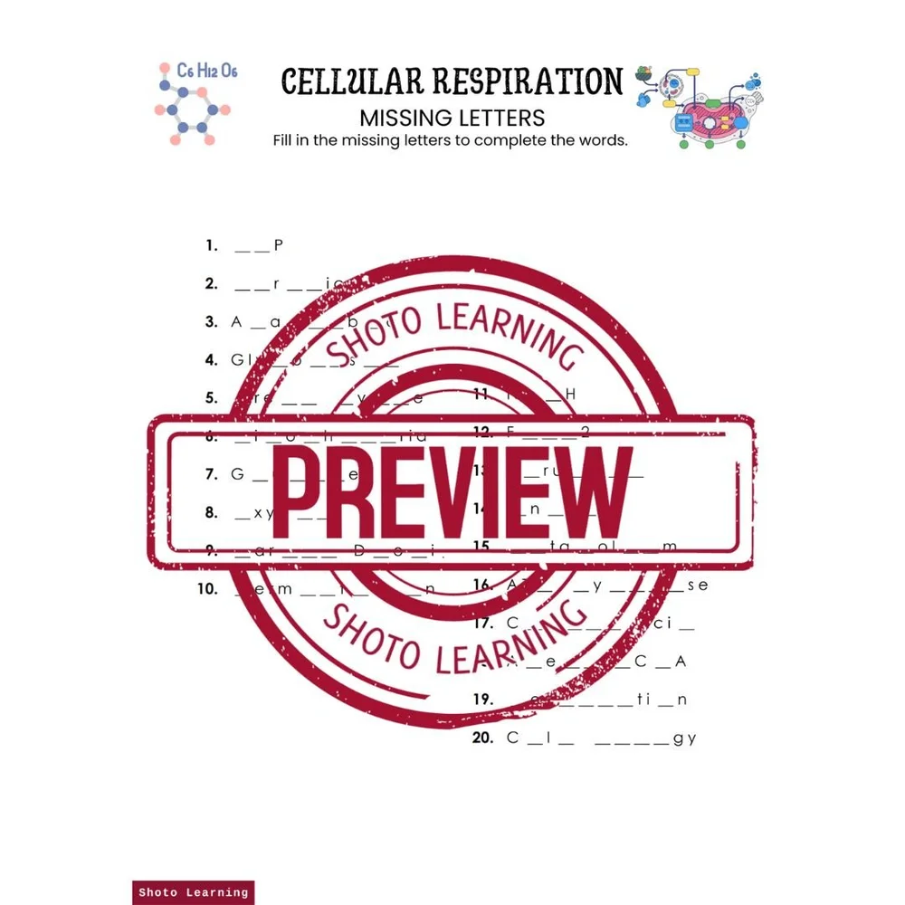 Engage Students with Our Cellular Respiration Word Search Puzzle