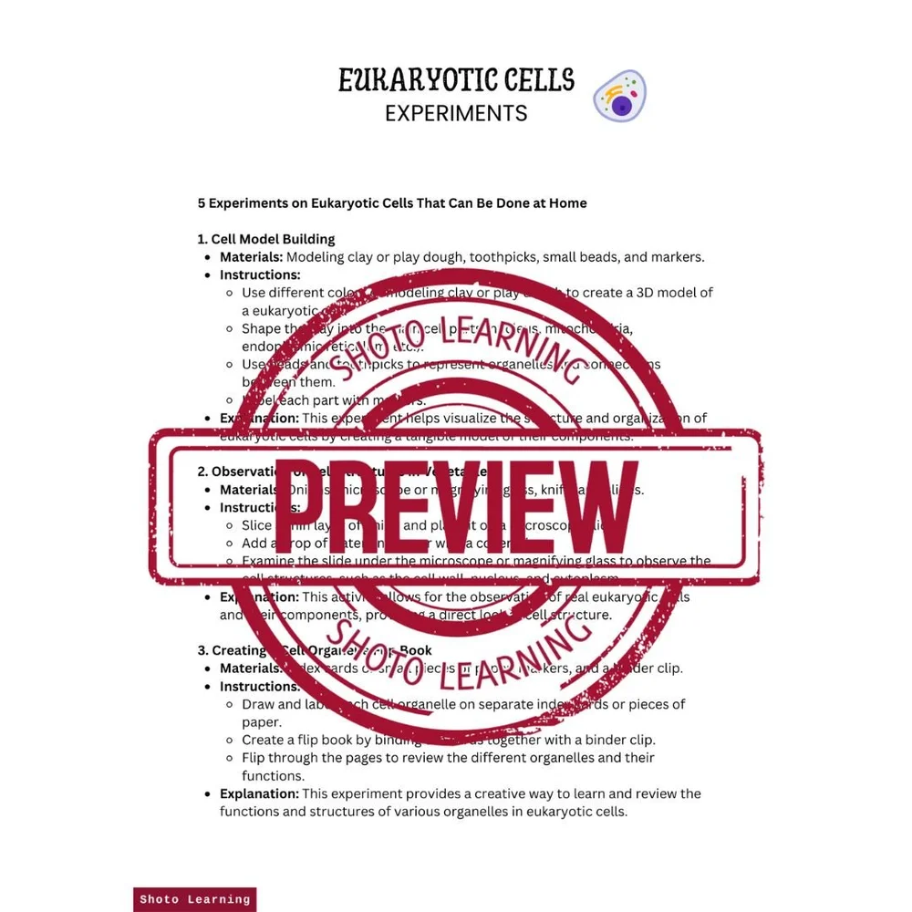 Eukaryotic Cells Poster - Animal & Plant Cell Structures