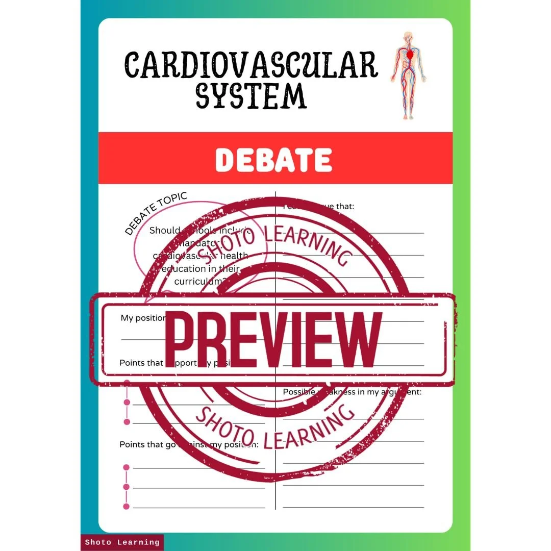 Free Cardiovascular System Cut and Paste Diagram Activity