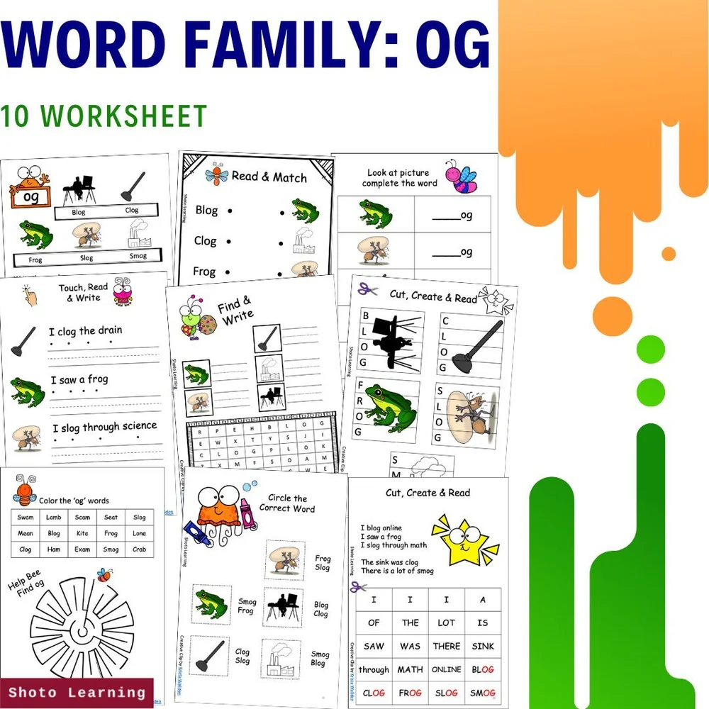 Interactive AM Word Family CVC Worksheets for Early Learners