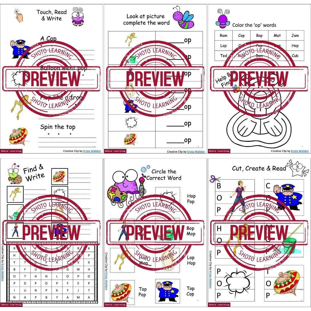 Interactive AM Word Family CVC Worksheets for Early Learners