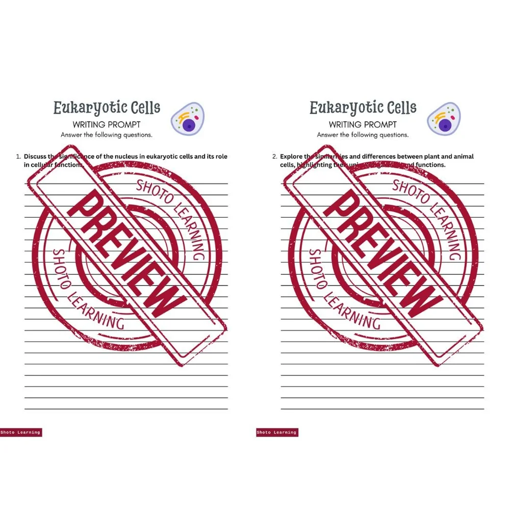 Eukaryotic Cells Poster - Animal & Plant Cell Structures