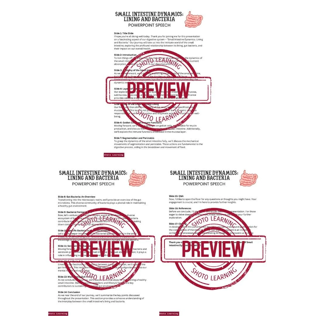 Small Intestine Worksheets: Anatomy & Bacteria Dynamics