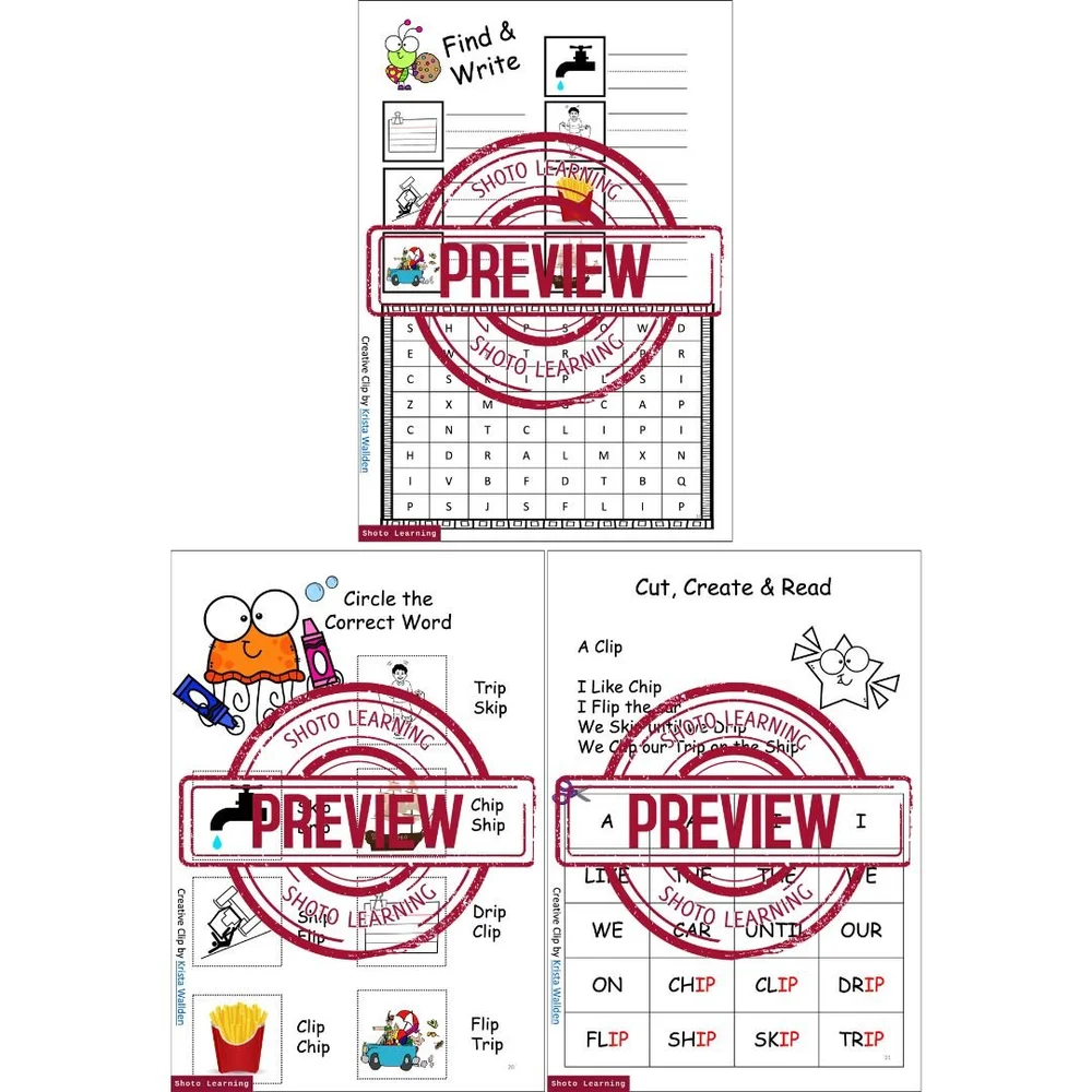 ED Word Family Worksheets & Activities – CVC & Blends