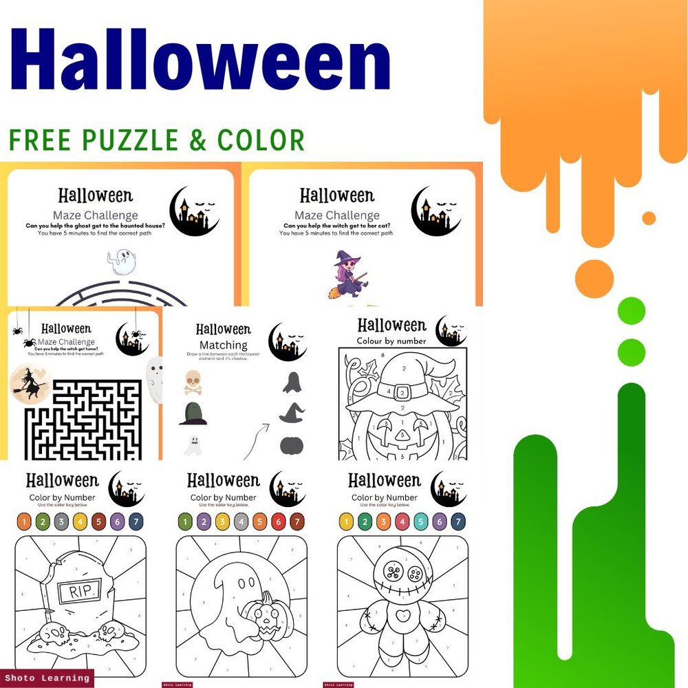Spooky Halloween Activities Bundle for Kids | Shoto Learning