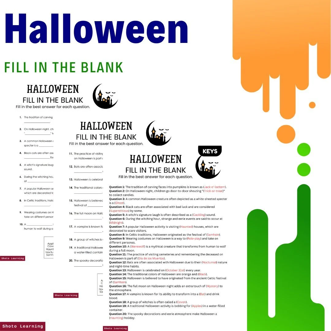 Spooky Halloween Activities Bundle for Kids | Shoto Learning
