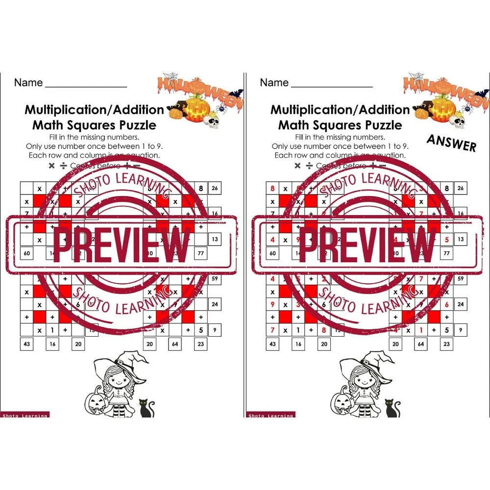 Halloween Math Puzzles: Division & Addition Fun