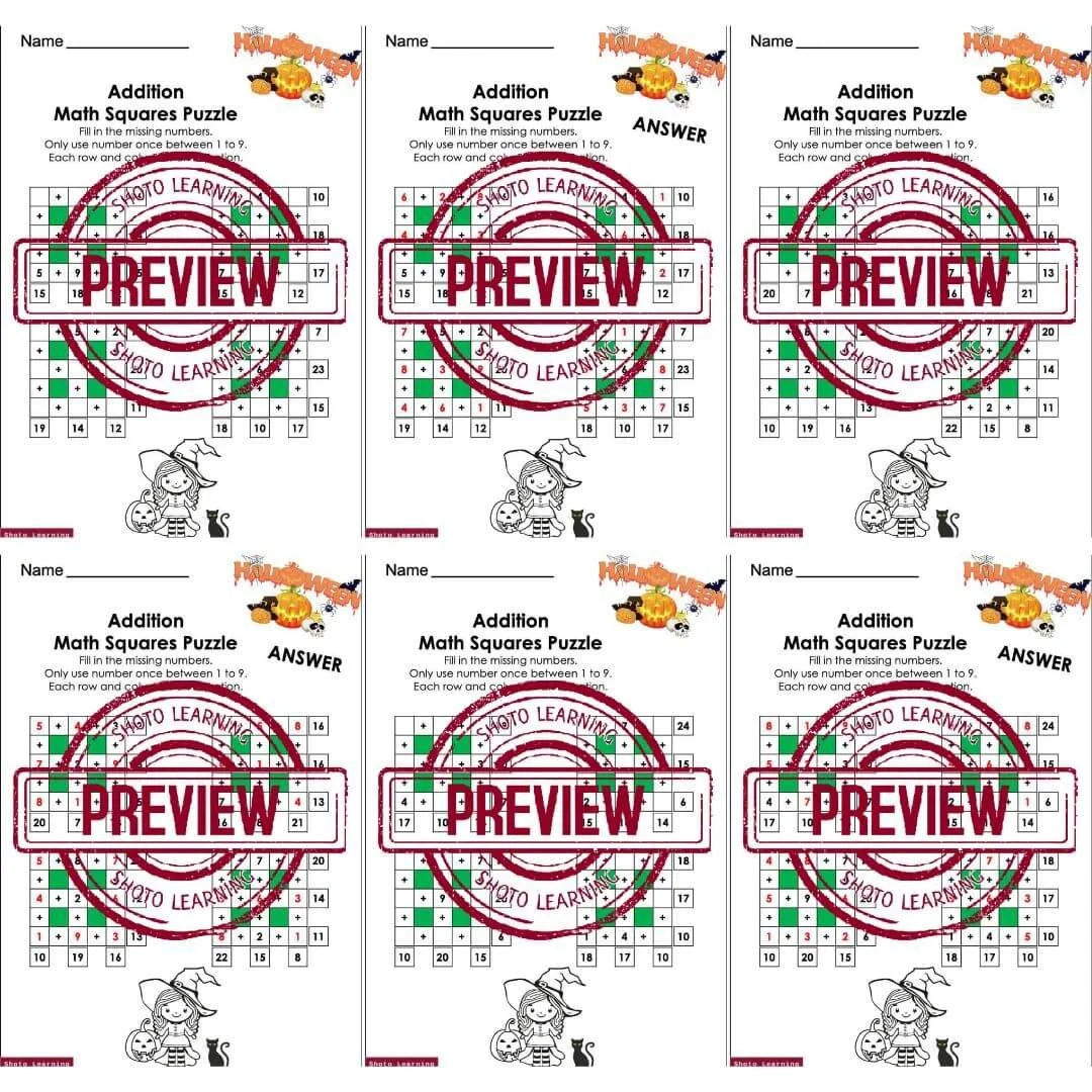 Halloween Math Puzzles: Division & Addition Fun