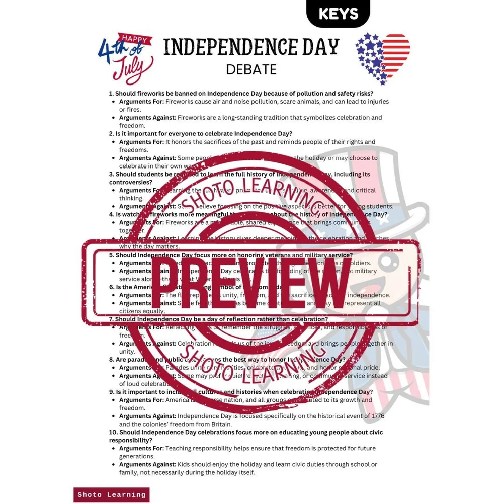 Independence Day Assignment – 10 Questions + Answers