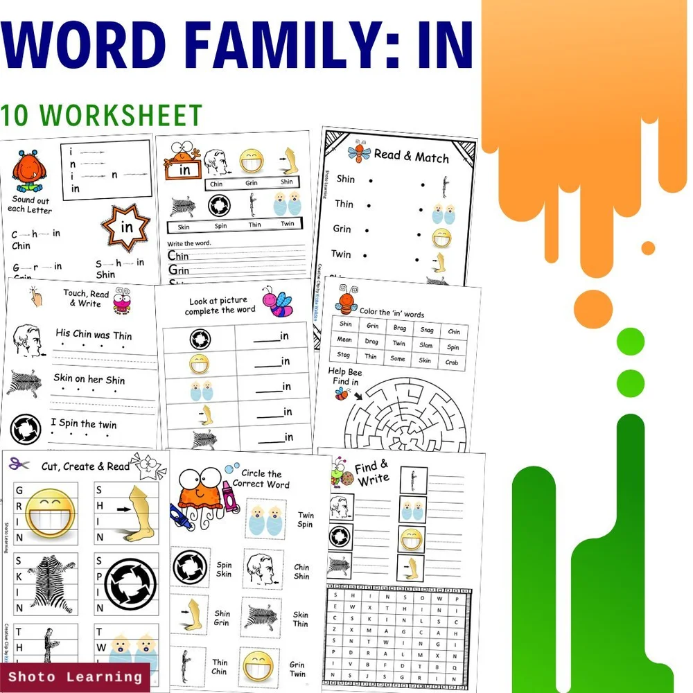 IP Word Family Worksheets: Reading & Writing Activities