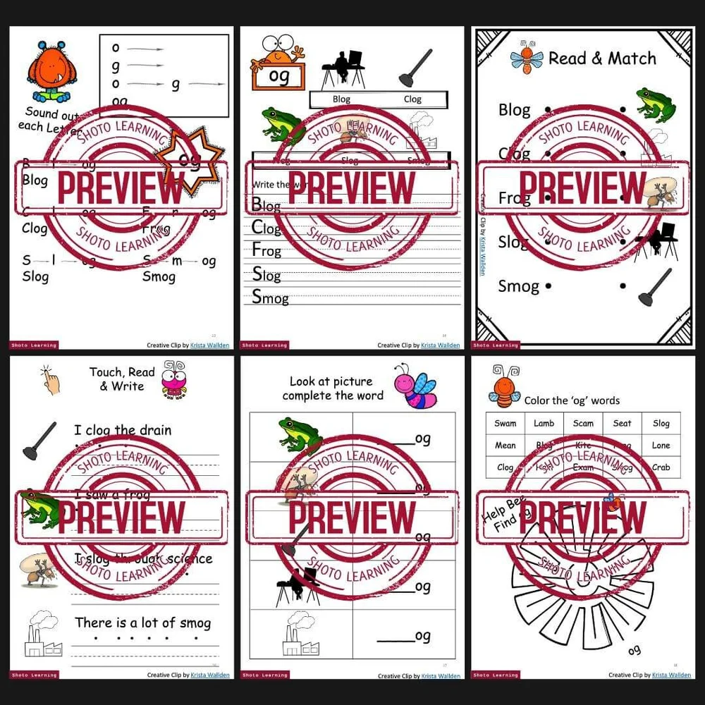 ET Word Family CVC Blend Worksheets for Engaging Reading, Writing ...