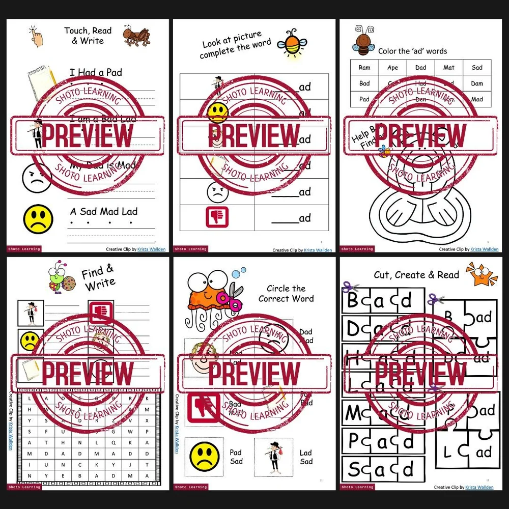 Master the EG Word Family: CVC Blend Worksheets for Speaking, Reading ...