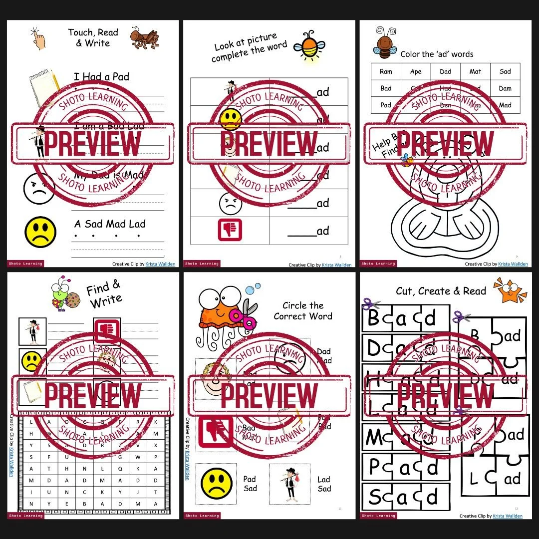 Master the EG Word Family: CVC Blend Worksheets for Speaking, Reading ...