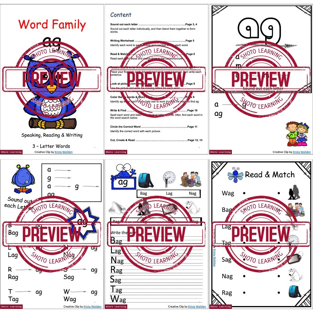 Interactive AM Word Family CVC Worksheets for Early Learners