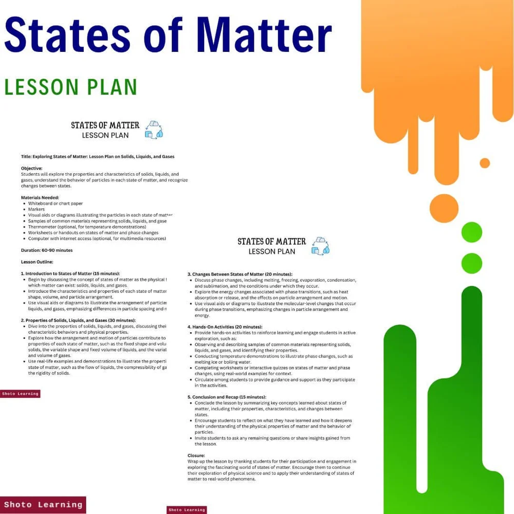 States of Matter Poster & Worksheet | Free for Kids