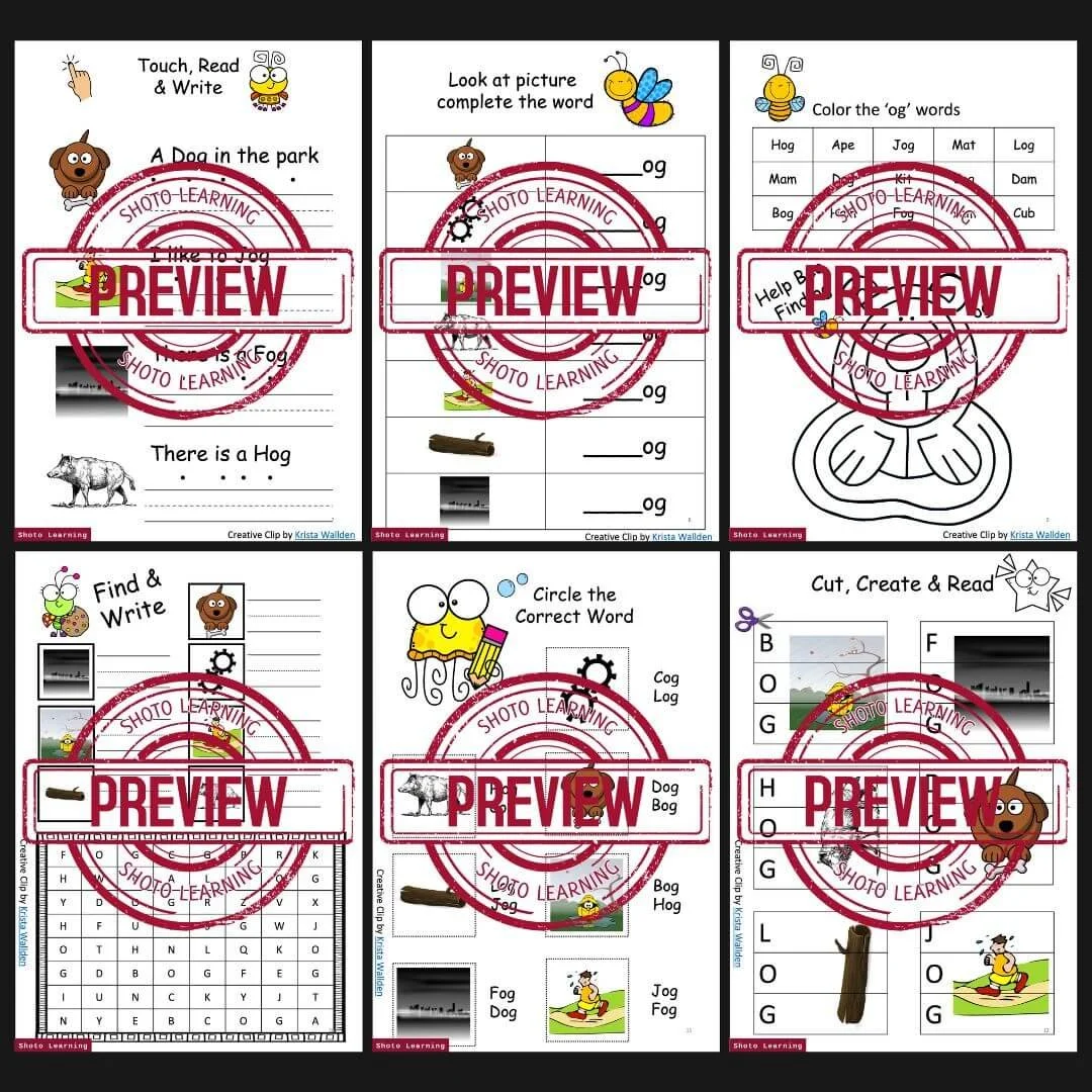 ET Word Family CVC Blend Worksheets for Engaging Reading, Writing ...
