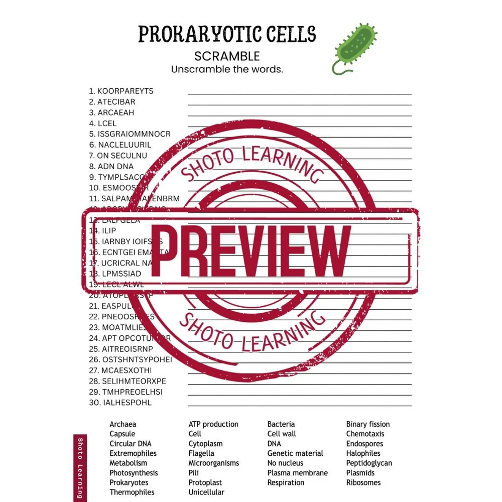 Prokaryotic Cell Mastery: Fill-in-the-Blank Worksheet