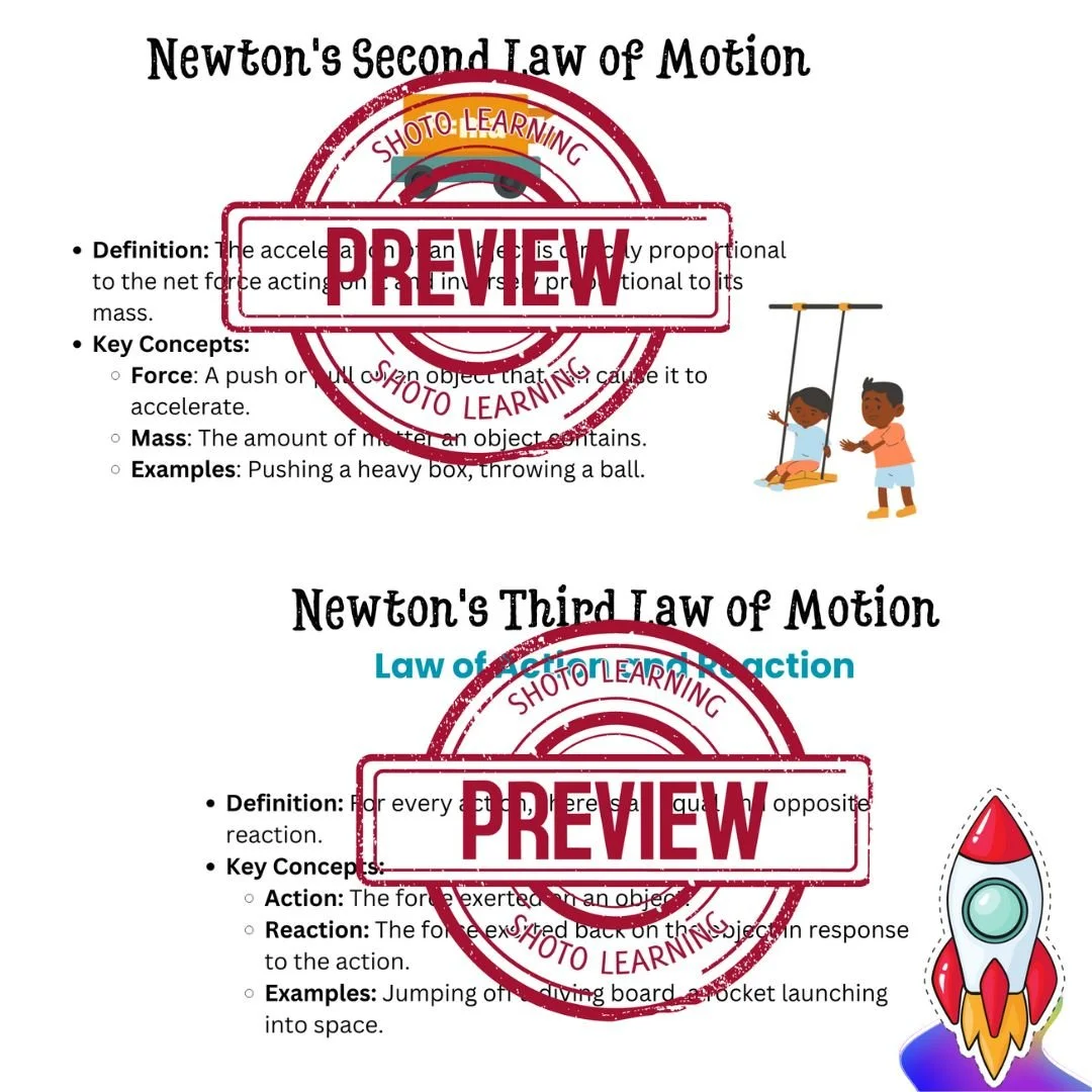 Free Newton's Laws of Motion Poster Set - Educational & Fun