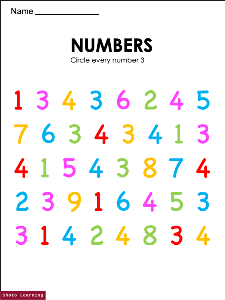 Counting up to 3 — Shoto Learning | English | Math | Science Worksheets