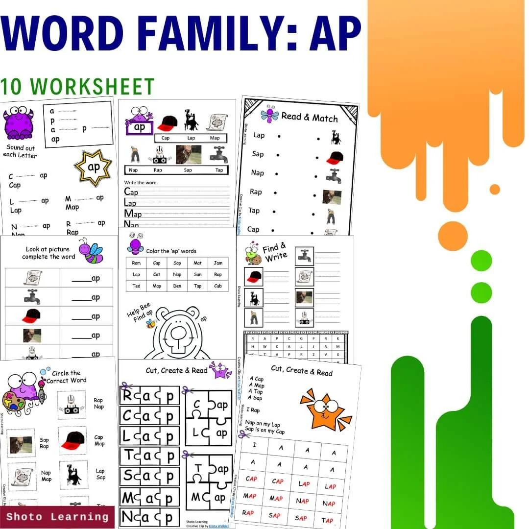ET Word Family CVC Blend Worksheets – Reading & Writing