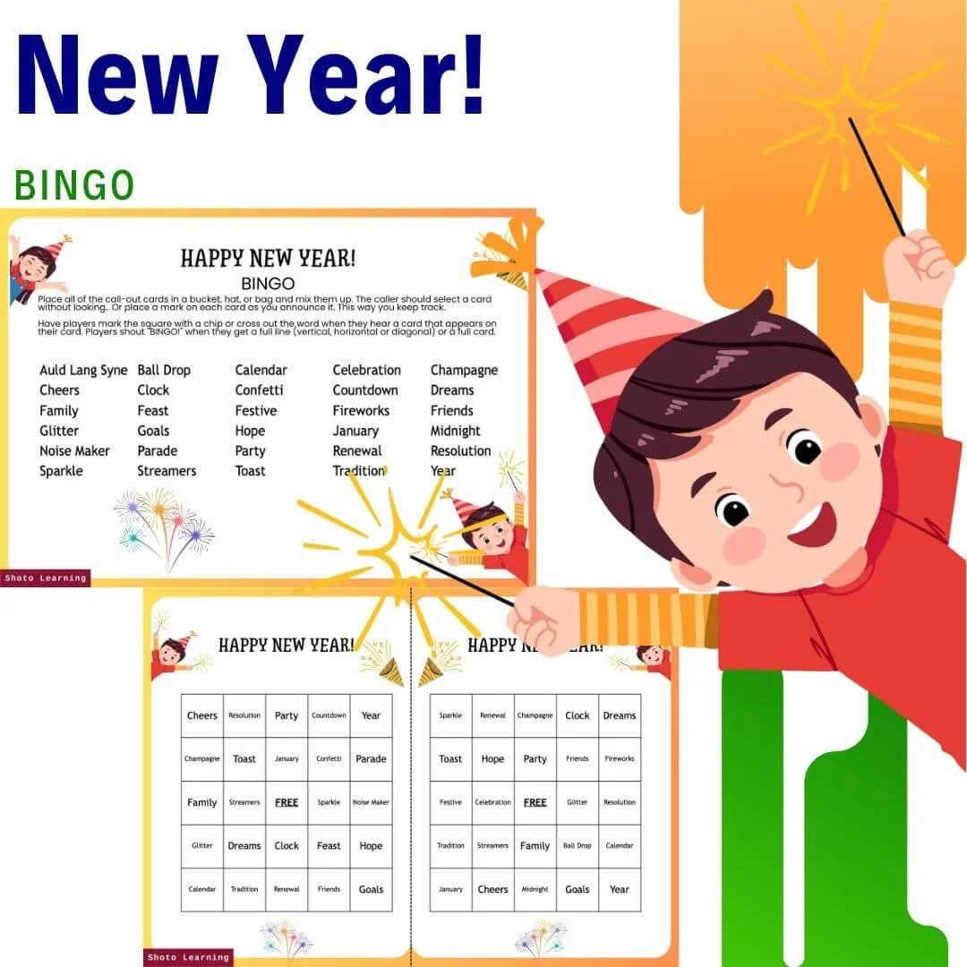 New Year Word Scramble - Festive Puzzle with Answers