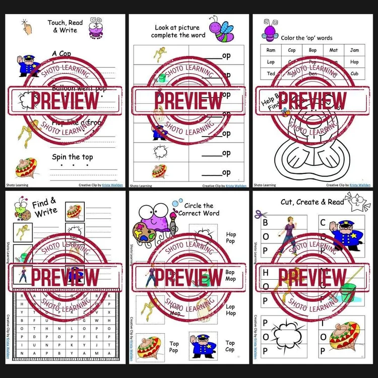 IP Word Family CVC Blend Worksheets: Fun Activities for Reading ...