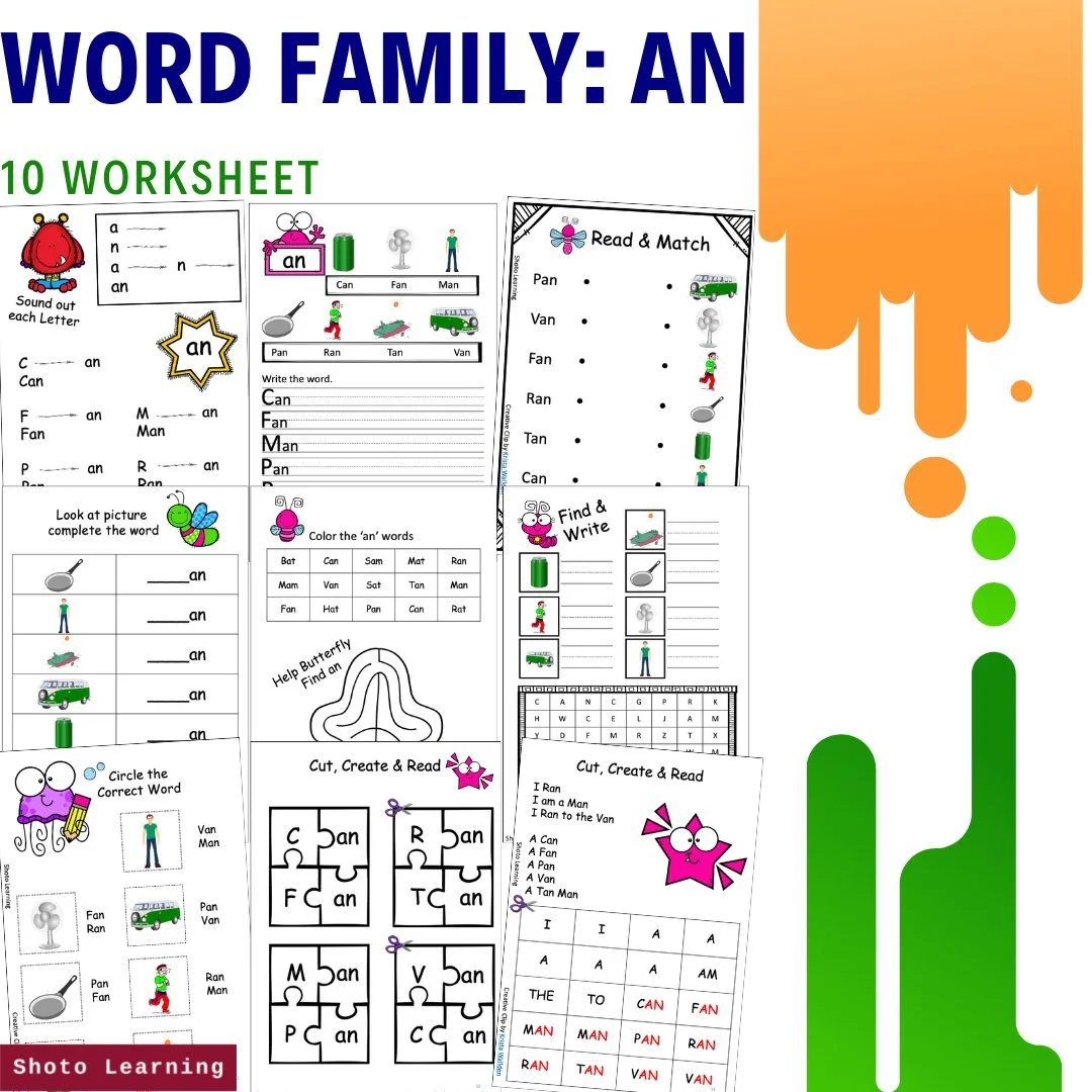 Master the EG Word Family: CVC Blend Worksheets for Speaking, Reading ...