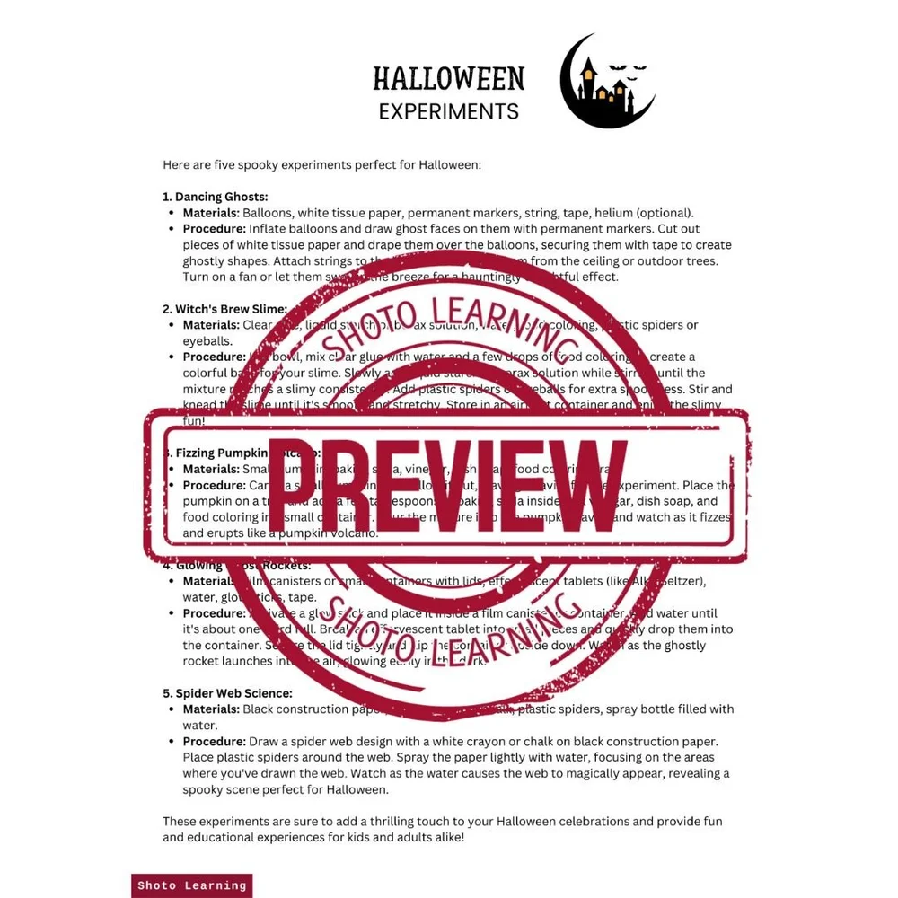 Spooky Halloween Activities Bundle for Kids | Shoto Learning