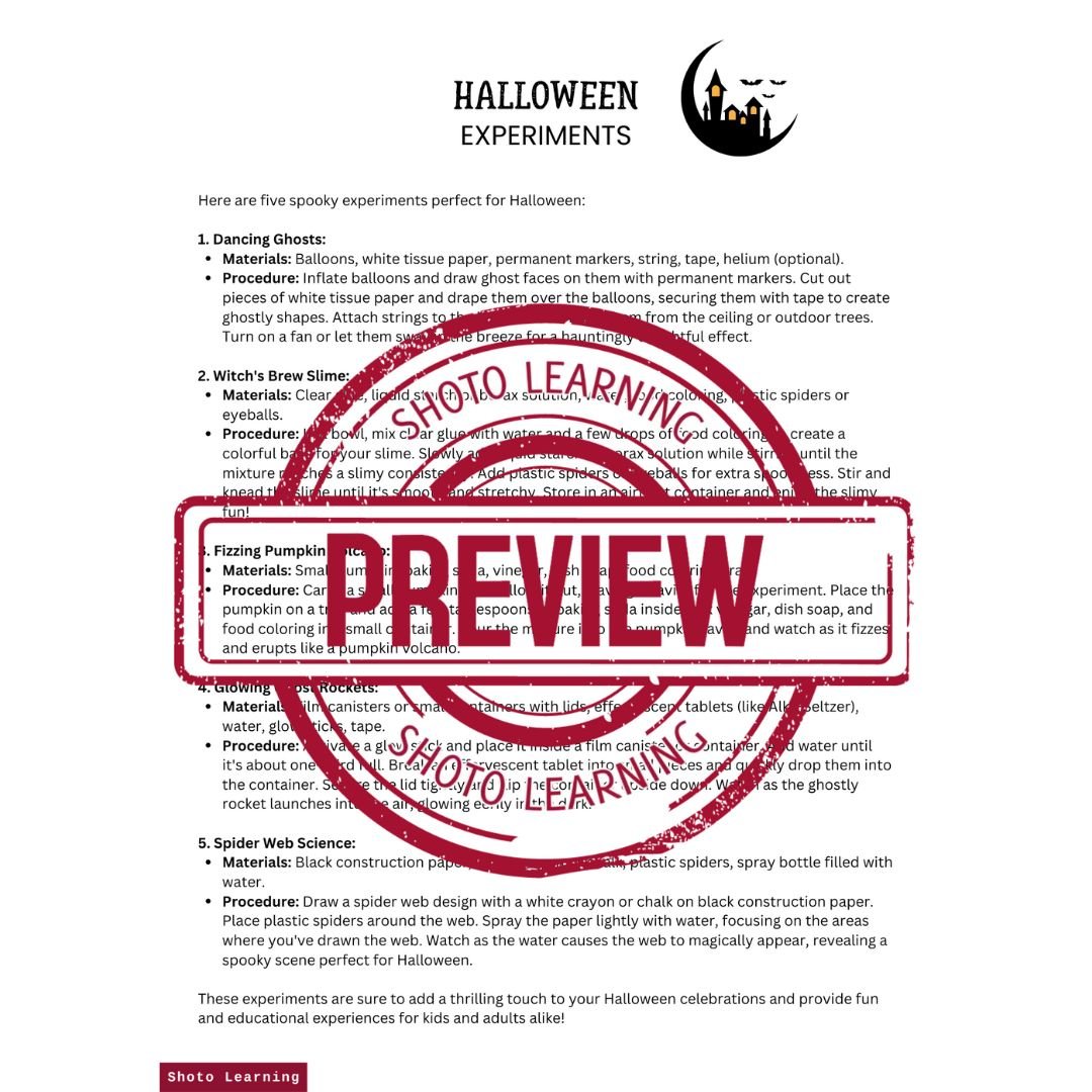 Spooky Halloween Activities Bundle for Kids | Shoto Learning