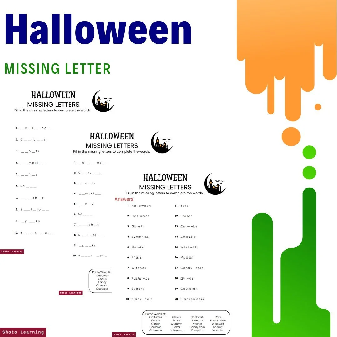 Spooky Halloween Activities Bundle for Kids | Shoto Learning