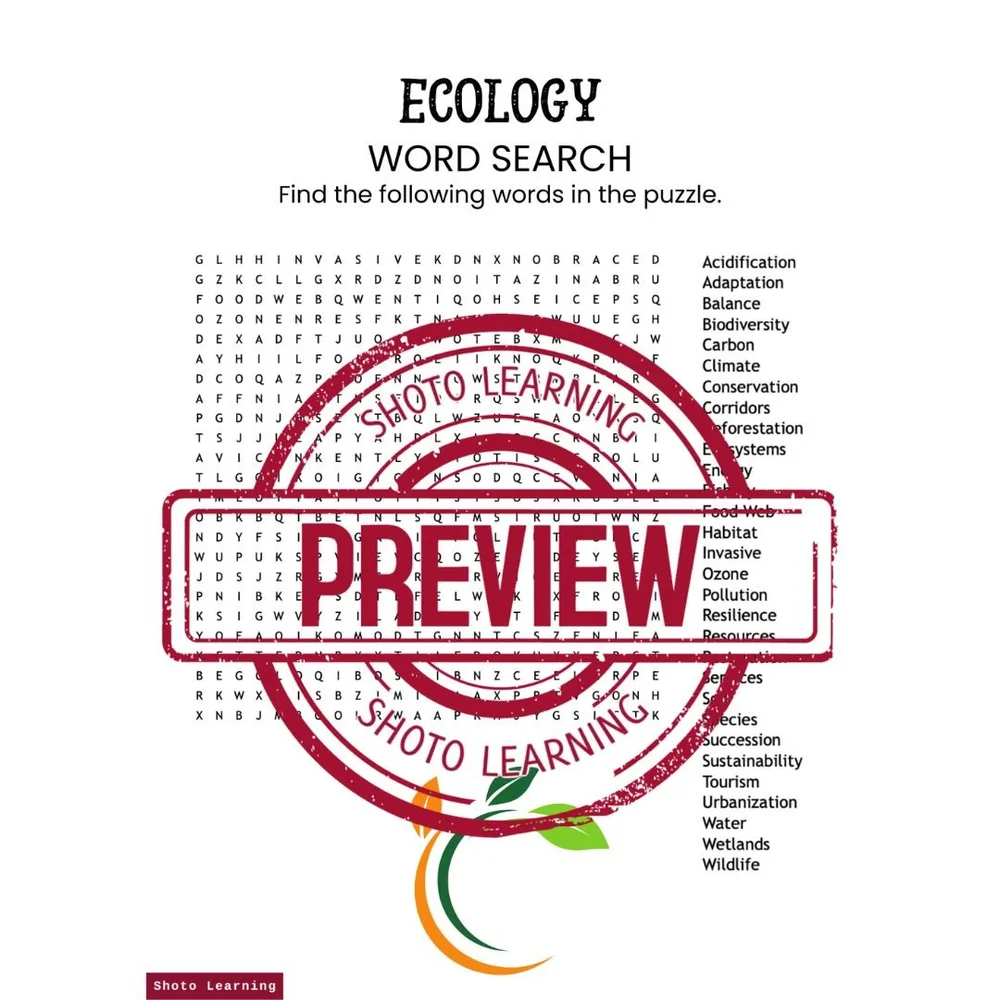 Ecology Word Search Answer Key