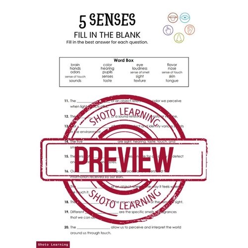 5 Senses Science Bundle: Word Find & Scramble Game