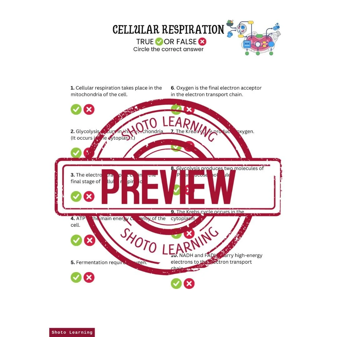 Cellular Respiration Debate Pack – 10 Debates + Answers Included