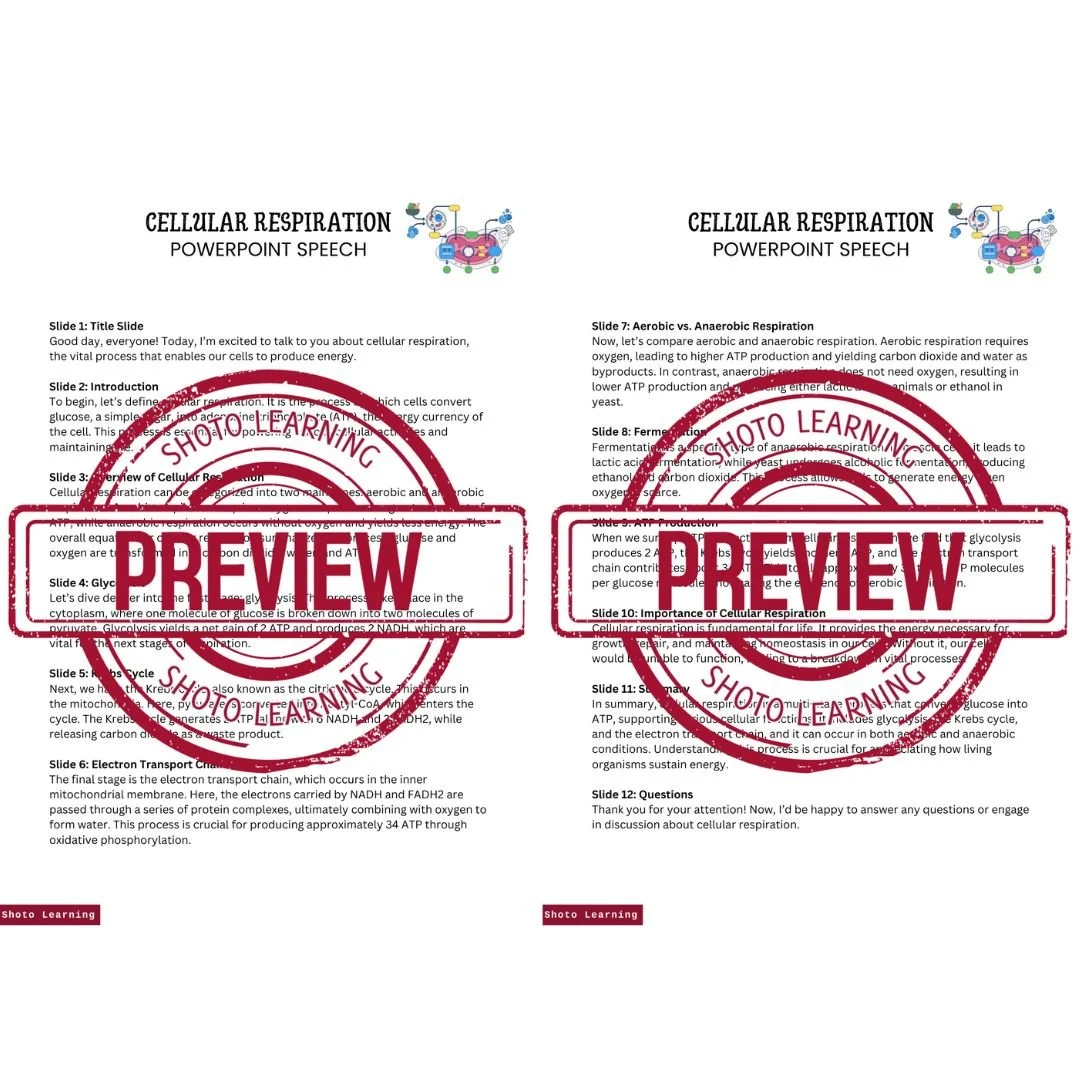 Cellular Respiration Label Worksheet | Word Box & Answer Key