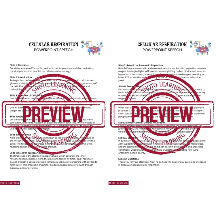 Cellular Respiration Label Worksheet | Word Box & Answer Key
