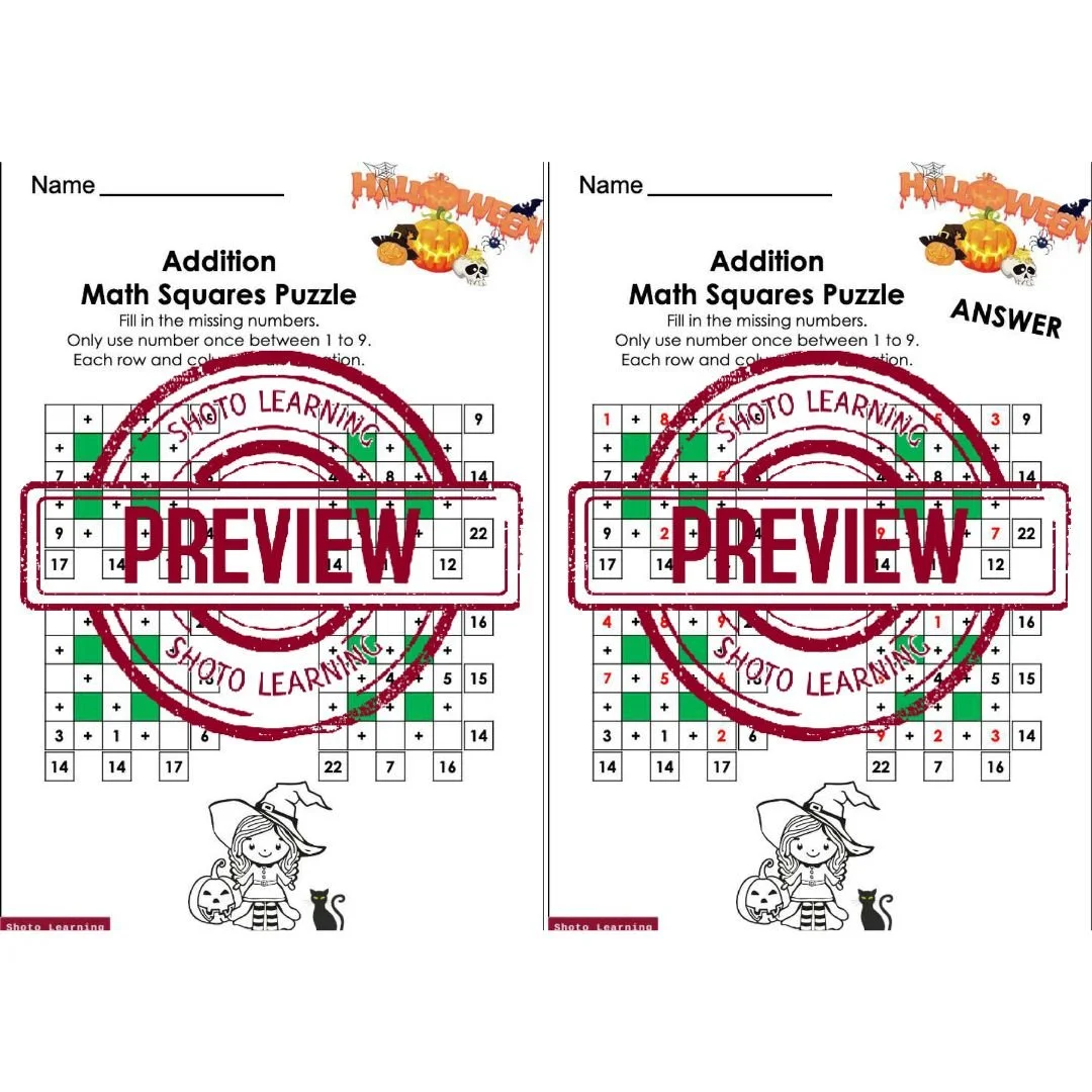 Halloween Math Puzzles: Division & Addition Fun