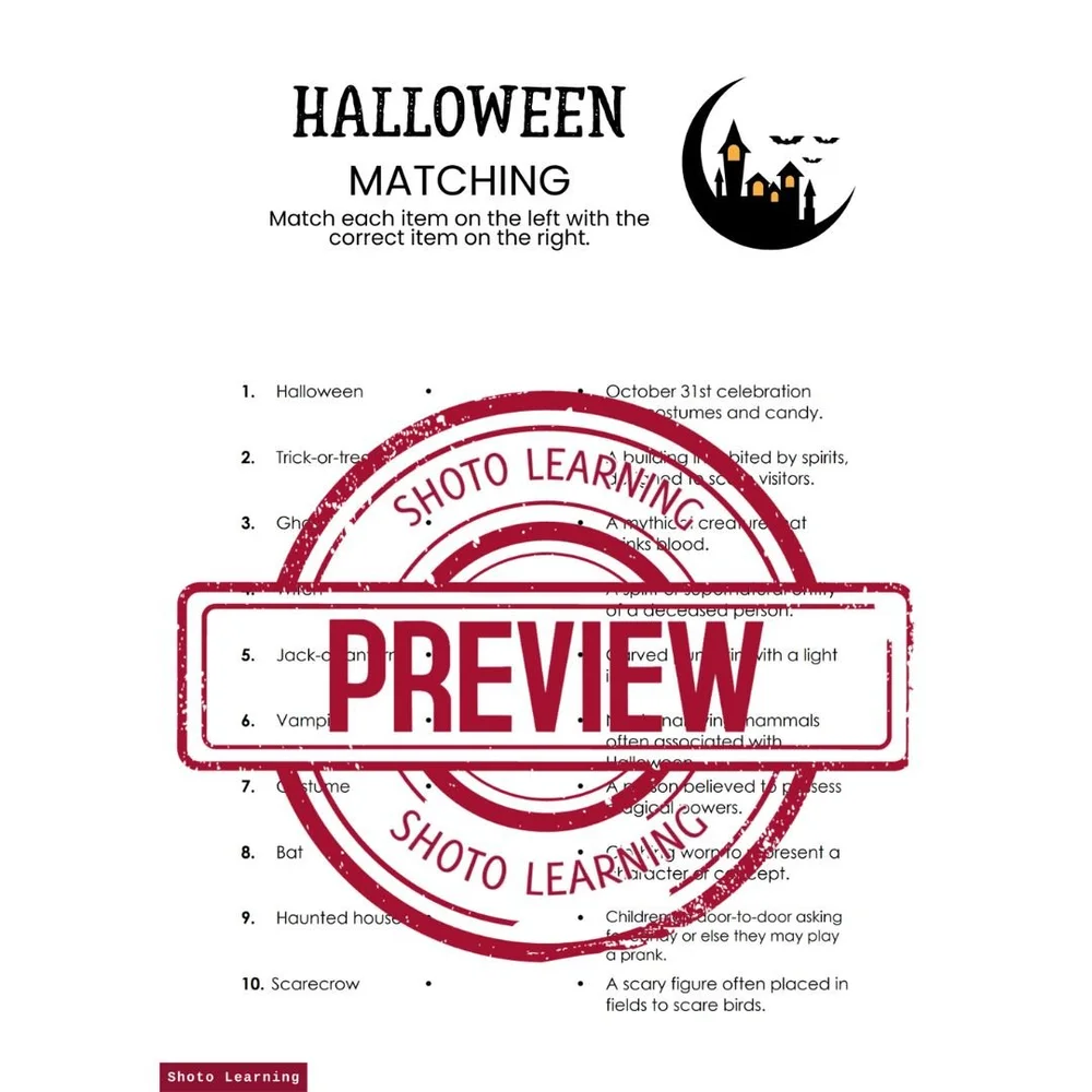 Spooky Halloween Activities Bundle for Kids | Shoto Learning