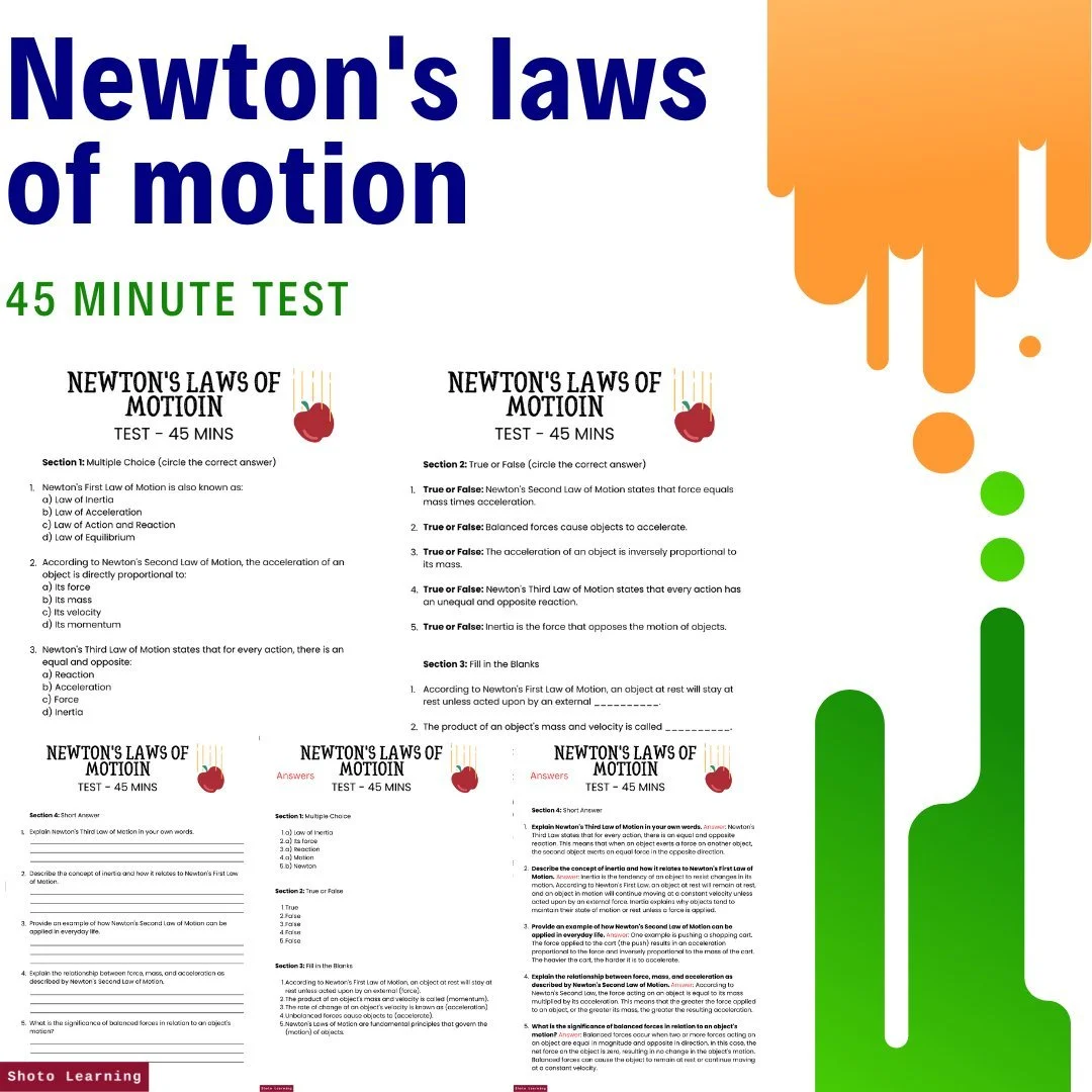 Free Newton's Laws of Motion Poster Set - Educational & Fun