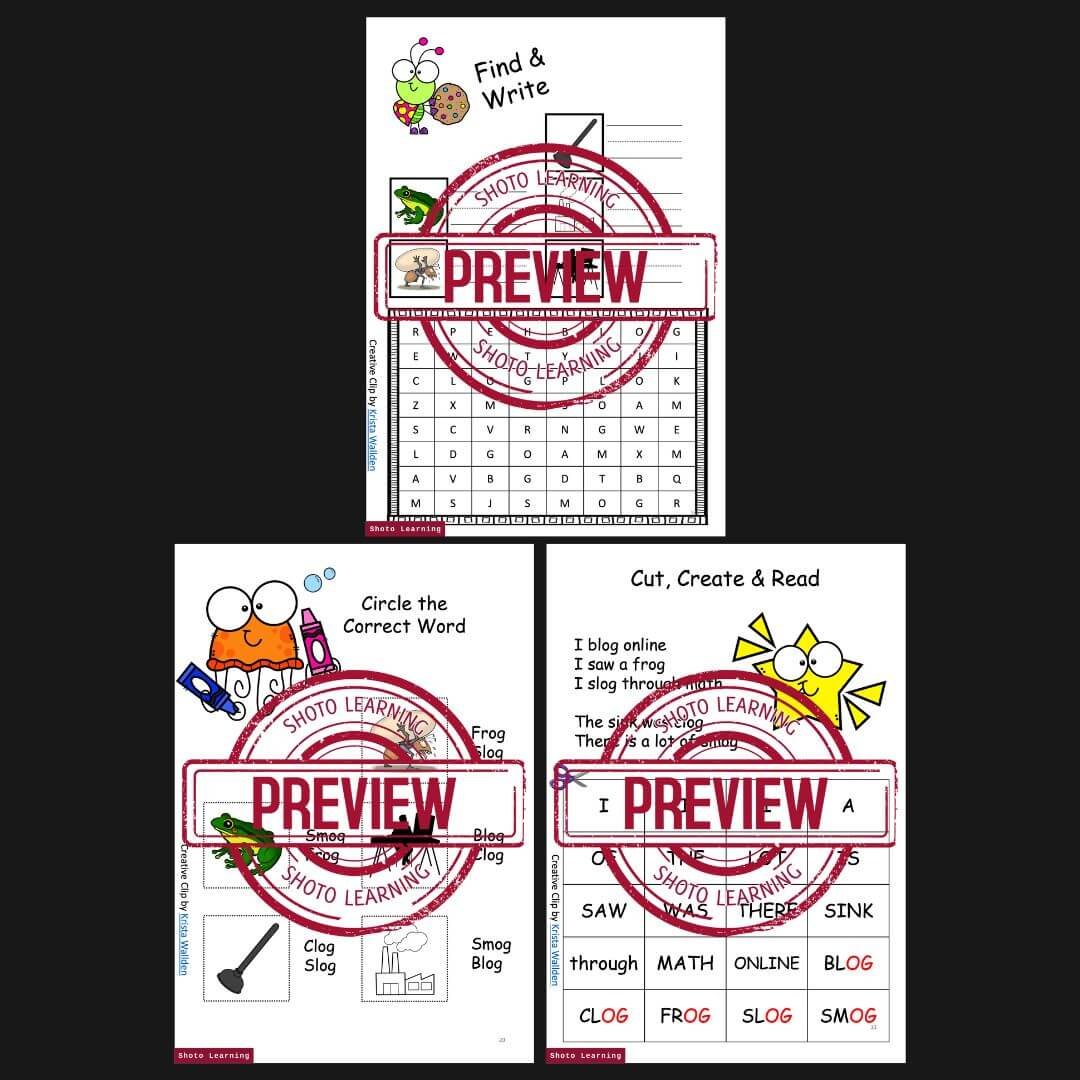 ET Word Family CVC Blend Worksheets for Engaging Reading, Writing ...