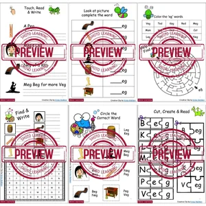 EN Word Family CVC Blend Worksheets – Reading & Writing