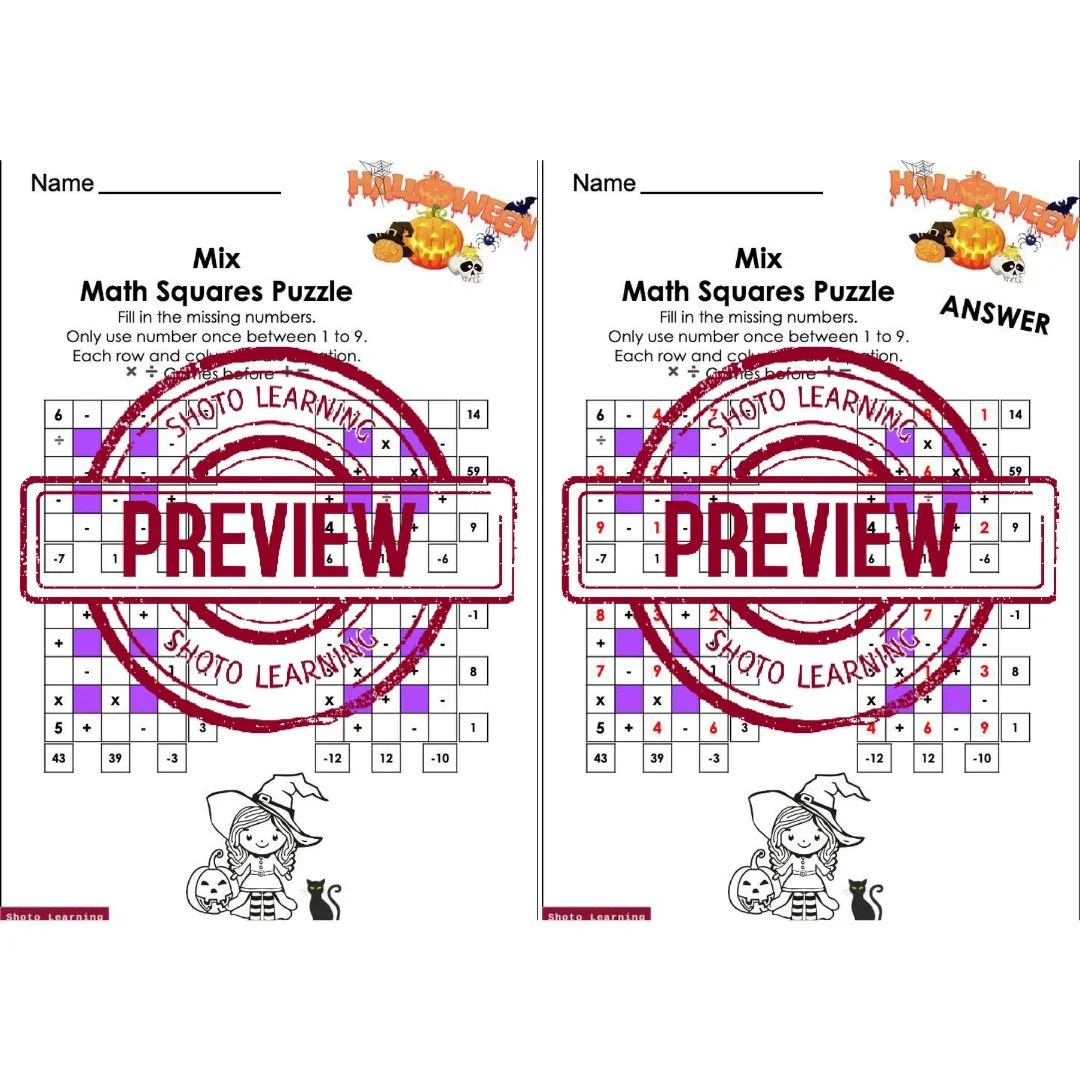 Halloween Math Puzzles: Division & Addition Fun