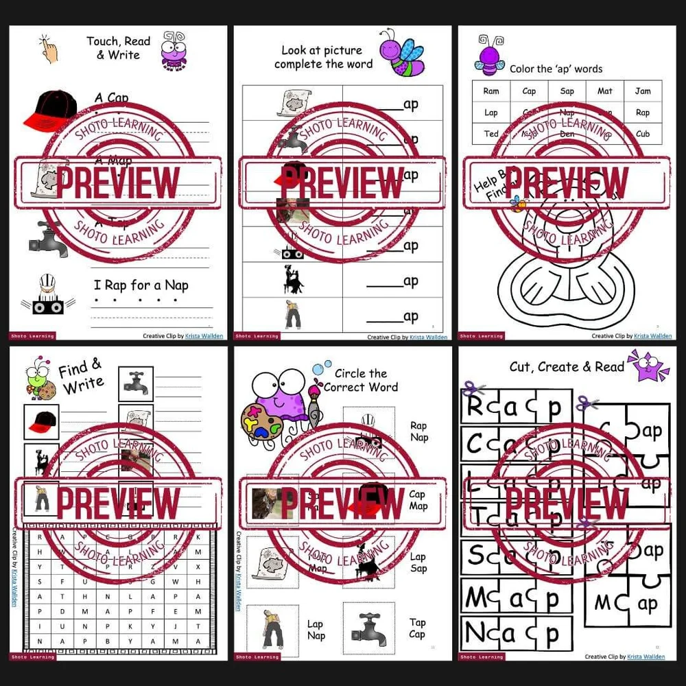 AM Word Family CVC Blend Worksheet - Interactive Speaking, Reading ...