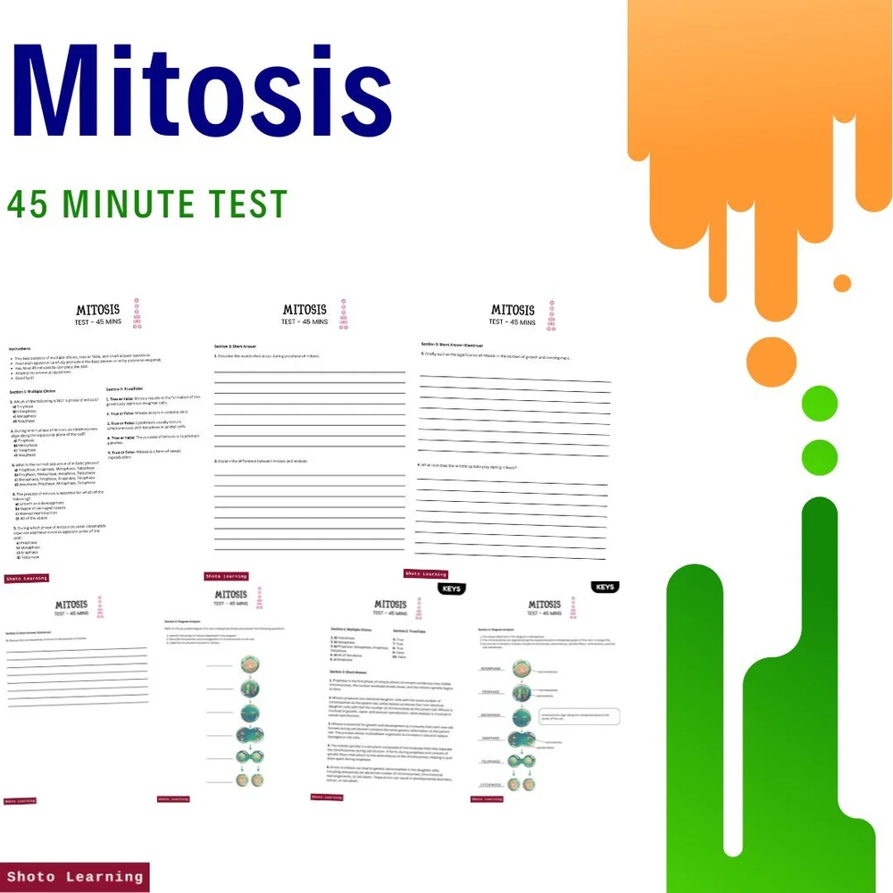 Mitosis Mystery Worksheet – Fun Missing Letter Activity