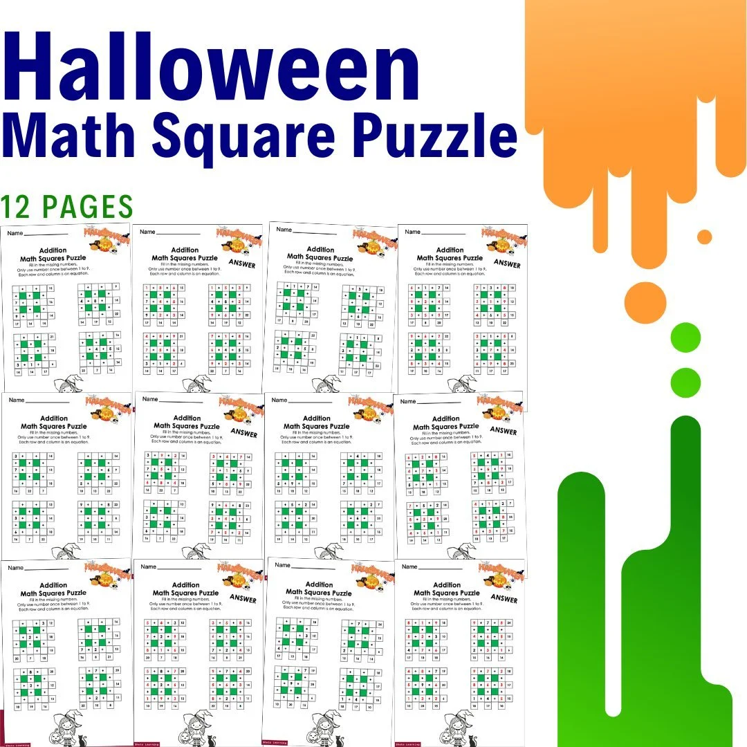 Halloween Math Puzzles: Division & Addition Fun